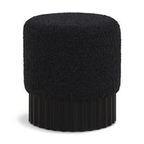 Meridian Furniture Veranda Boucle Fabric Ottoman/Stool in Cream/Natural ...