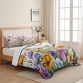 Full Quilt Bedding Set Farm Watercolor Floral Plant Breathable Summer ...