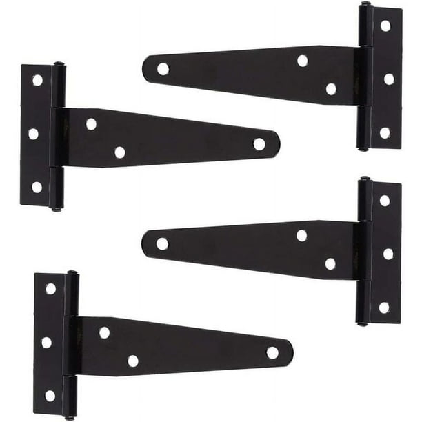 4 Pieces 5 Inch Black Paint Galvanized T-Shaped Triangular Hinge T ...