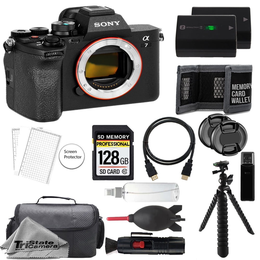Sony a7 IV Mirrorless Camera + 128GB + Extra Battery+ Tripod- Accessory Kit - Walmart.com