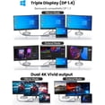 10Gbps USB C Hub with Triple Display Docking Station, 4K@60Hz DP, Dual ...