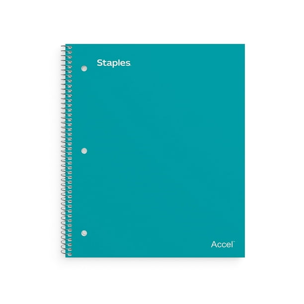 Staples Accel 1-Subject Notebook 8 1/2" x 11" College Ruled 100 Sheets ...