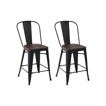 Dkeli Counter Height Barstools Set of 2 Bar Stools Modern Swivel Stools ...