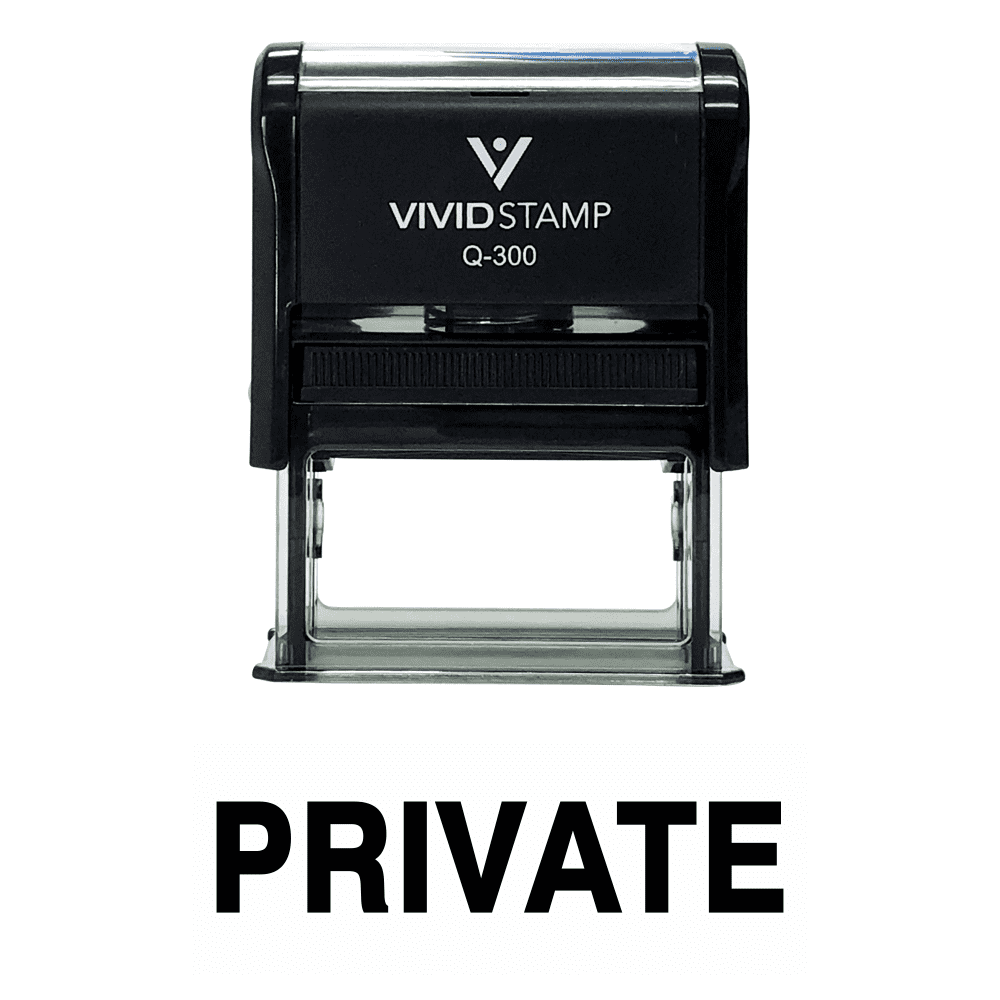 Vivid Stamp Private Self Inking Rubber Stamp (Black Ink) - Large ...