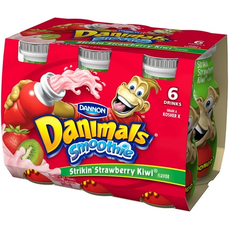 Dannon Danimals Lowfat Yogurt Smoothie Strikin' Strawberry Kiwi 3.1fl ...