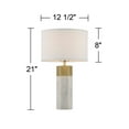 Possini Euro Design 21-Inch Faux Marble Gold Base Table Lamp, White ...