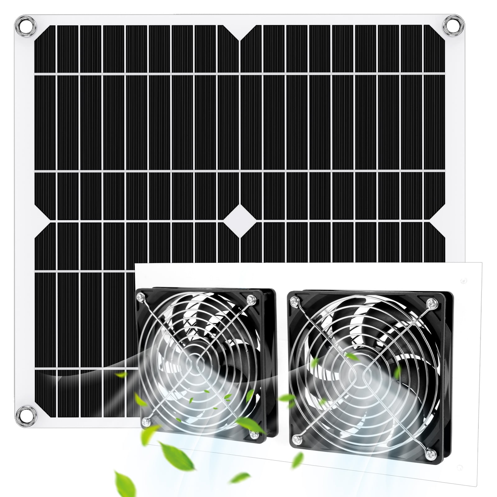 Gpoty 19 PcsSolar Panel Fans Kit,25W Portable Solar Panel Powered Dual ...