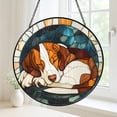 Basset Hound Moon Glass Suncatcher Window Ornament, Quiet Night ...