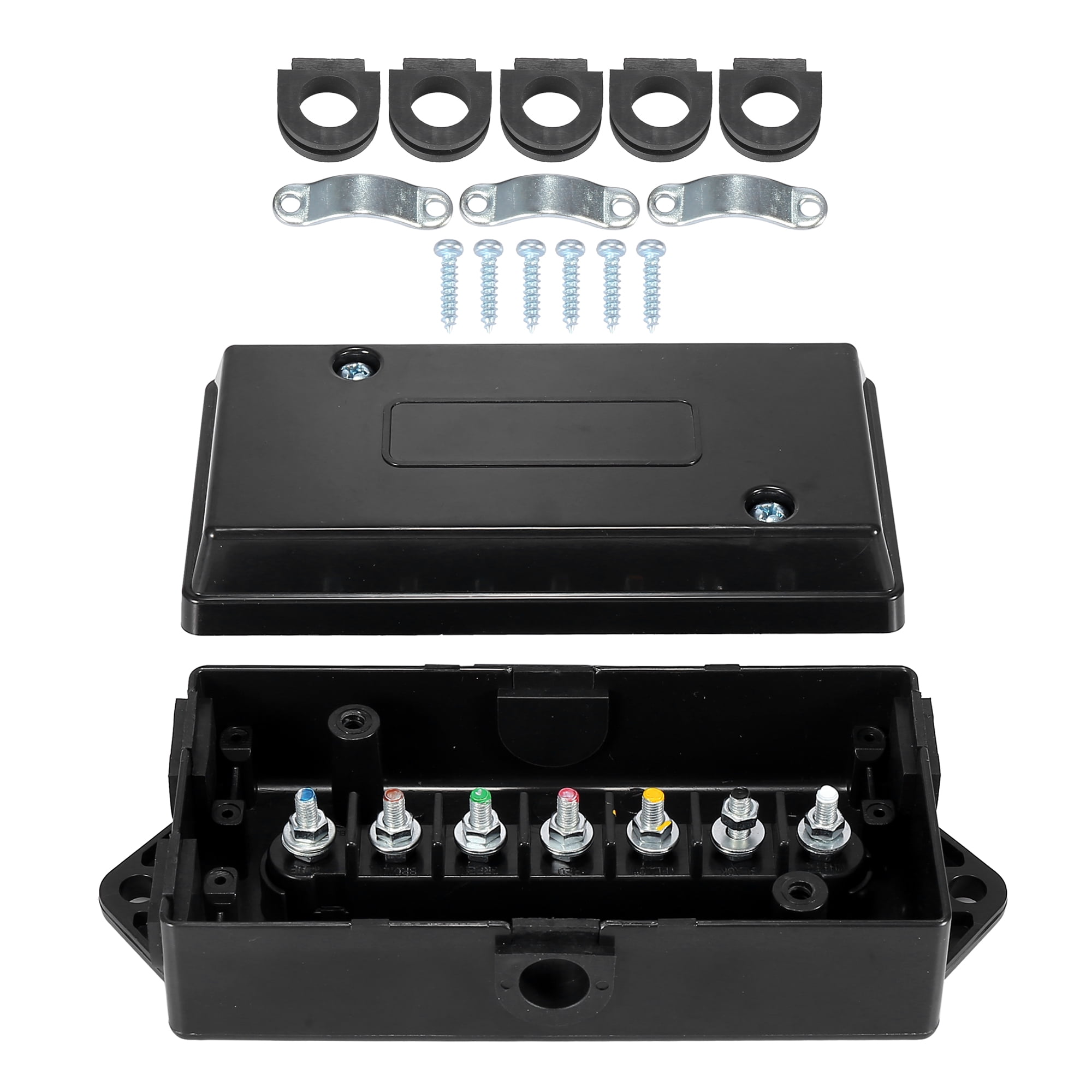 Unique Bargains 7 Way Trailer Wire Cord Junction Box Holder Connector ...