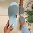 Blue Ladies Beach Shoes Spring, Summer Fabric Plus Size Slippers Trendy ...