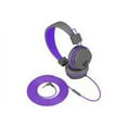 JLab Audio Neon On Ear Headphones with Universal Mic - Gray / Purple ...