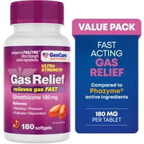 GenCare -Extra Strength Gas Relief Simethicone 125mg (180 Softgels ...