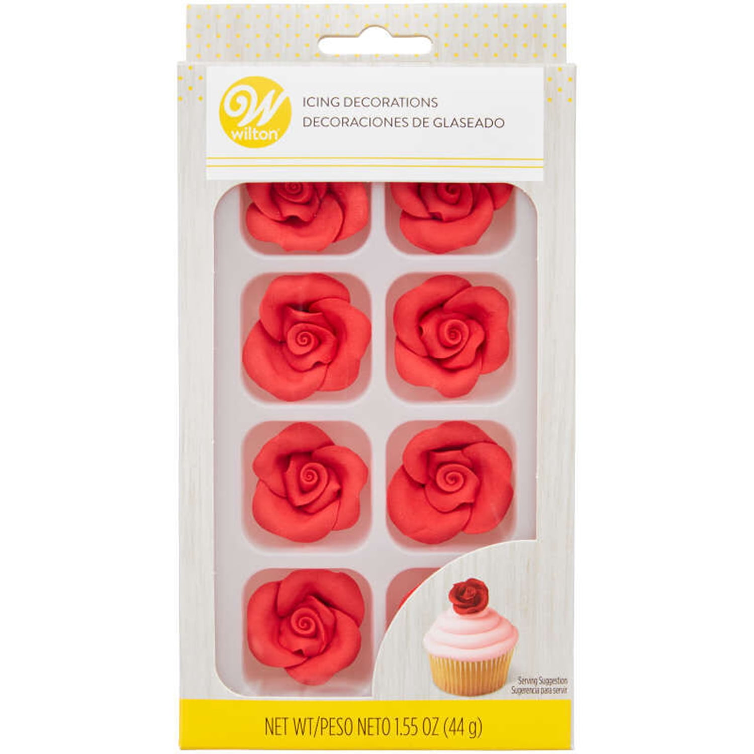 Wilton Red Icing Roses 1.25 inch, 8 Count - Walmart.com