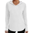 BiZtdJrK Hooded Sun Protection Shirts for Women Side Split Long Sleeve ...