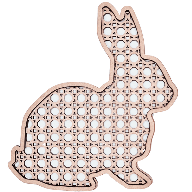 5" Rattan Rabbit | Rattan 2-Layer Bunny | 1/8" Thick MDF Wood Rattan ...