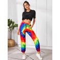 Fangasis Women Palazzo Pant Tie Dye Loungewear High Waist Pants Ladies