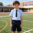 5 Piece Dress Shirt Set for Boys And Girls Short Sleeve Collared ...