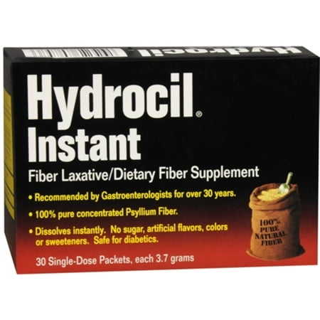 Hydrocil Instant Fiber Laxative Packets 30 Each (Pack of 2) - Walmart.com