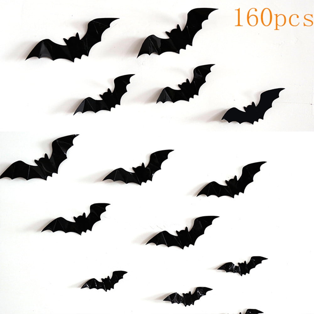 3D Bats Wall Stickers 4 Sizes Halloween Decorative Decals Wallpaper for ...