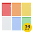 ViVin 36 Pack L-Type Plastic Folders, US Letter/A4 Size, Multicolor ...