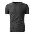 Hinvhai Mens Textured T-Shirts Terry Cloth Shirts Summer Stretch Casual ...