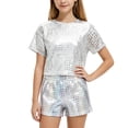 AWZXDE Kids Sequin Shorts for Stage Performance Party Show Costume ...