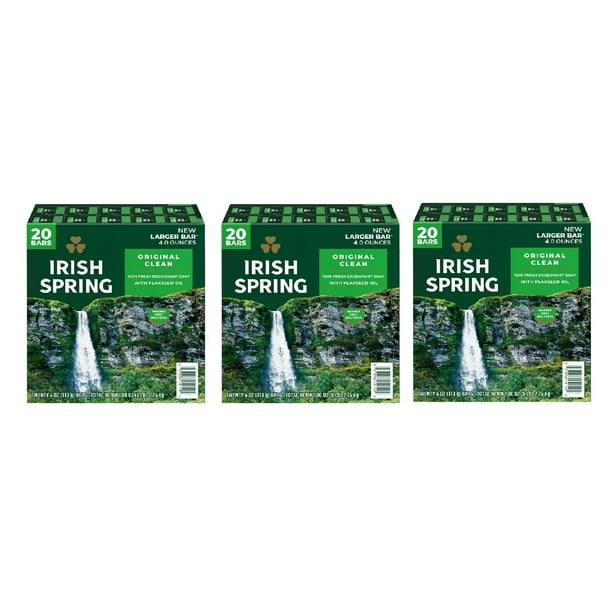 Irish Spring Bar Soap, Original Clean (4 oz., 20 ct.) 3PK - Walmart.com