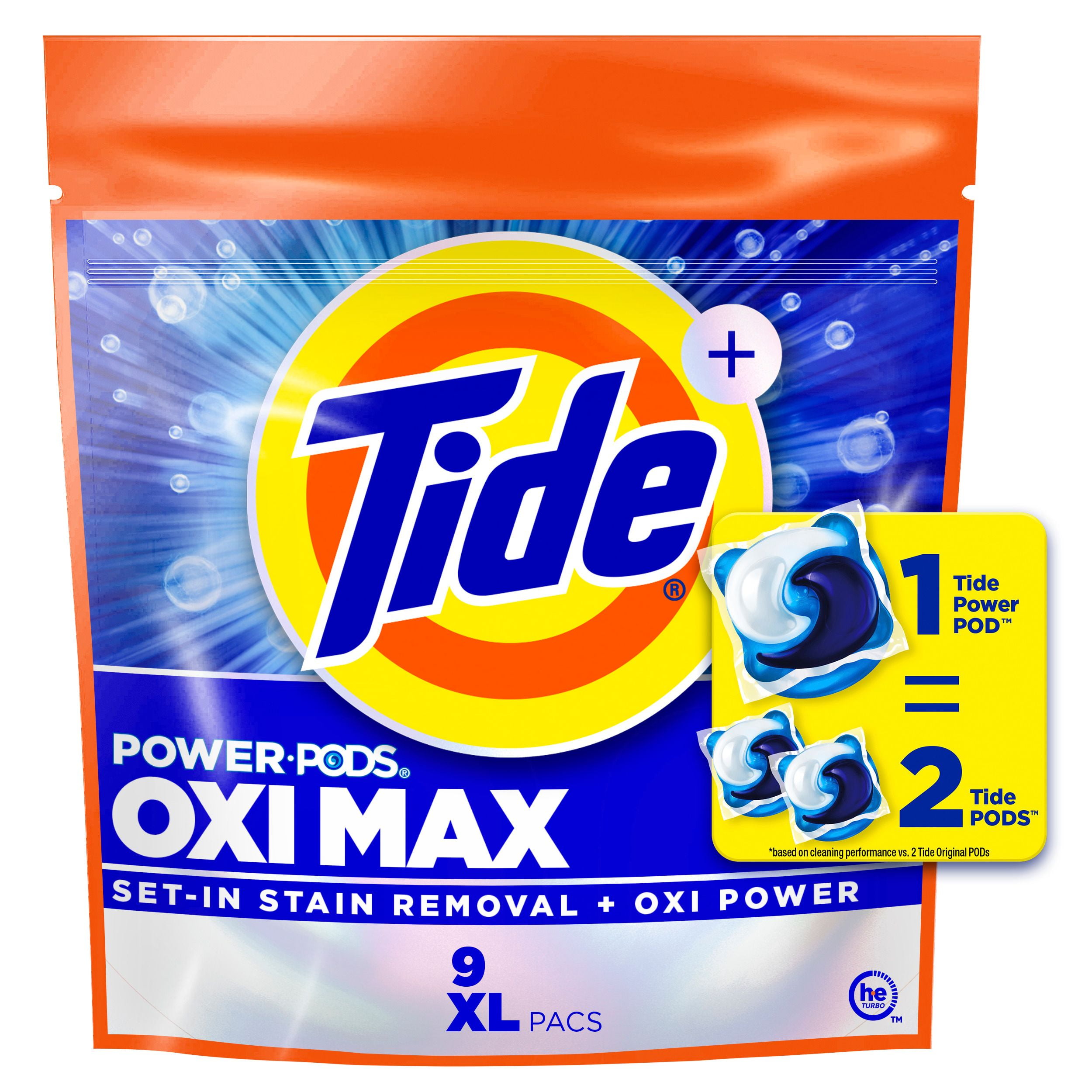 Tide Oxi Max Power PODS Laundry Detergent Pods, Stain Remover Plus Oxi ...