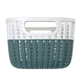 Simplify 2-Tone Decorative Small Storage Basket in Marine - Walmart.com