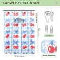 BZSMCE Cherry Blue Bow Grid Pattern Pattern Bathroom Shower Curtain Set ...