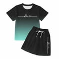 Afdoent Girls 2 Piece Outfits Summer Letter Gradient Print Outfit For ...