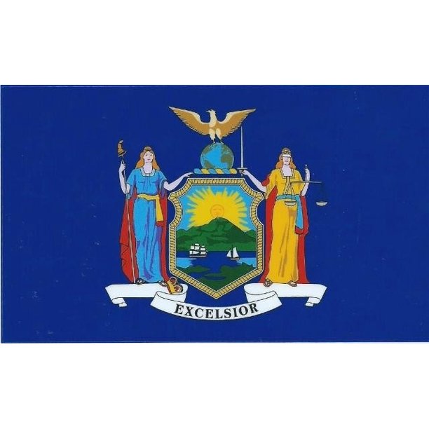 5in x 3in New York State Flag Bumper Sticker Vinyl Decal Window ...