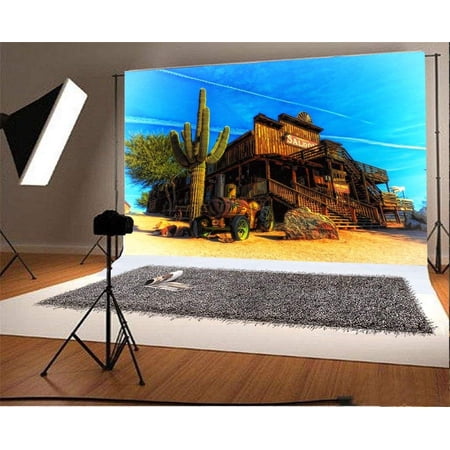 BSDHOME 7x5ft Photography Backdrop Cowboy Saloon In Arizona Beach ...
