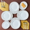 Ornate Disposable Plastic Plates 7In Gold Trim Elegant Party Tableware ...