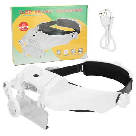 Spptty Head Loupe,USB Charging LED Light Head Loupe Adjustable Reading ...