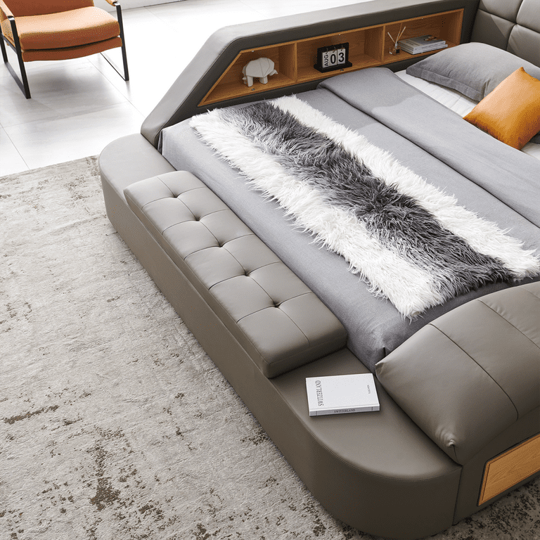 Bed with storage and massage chair store