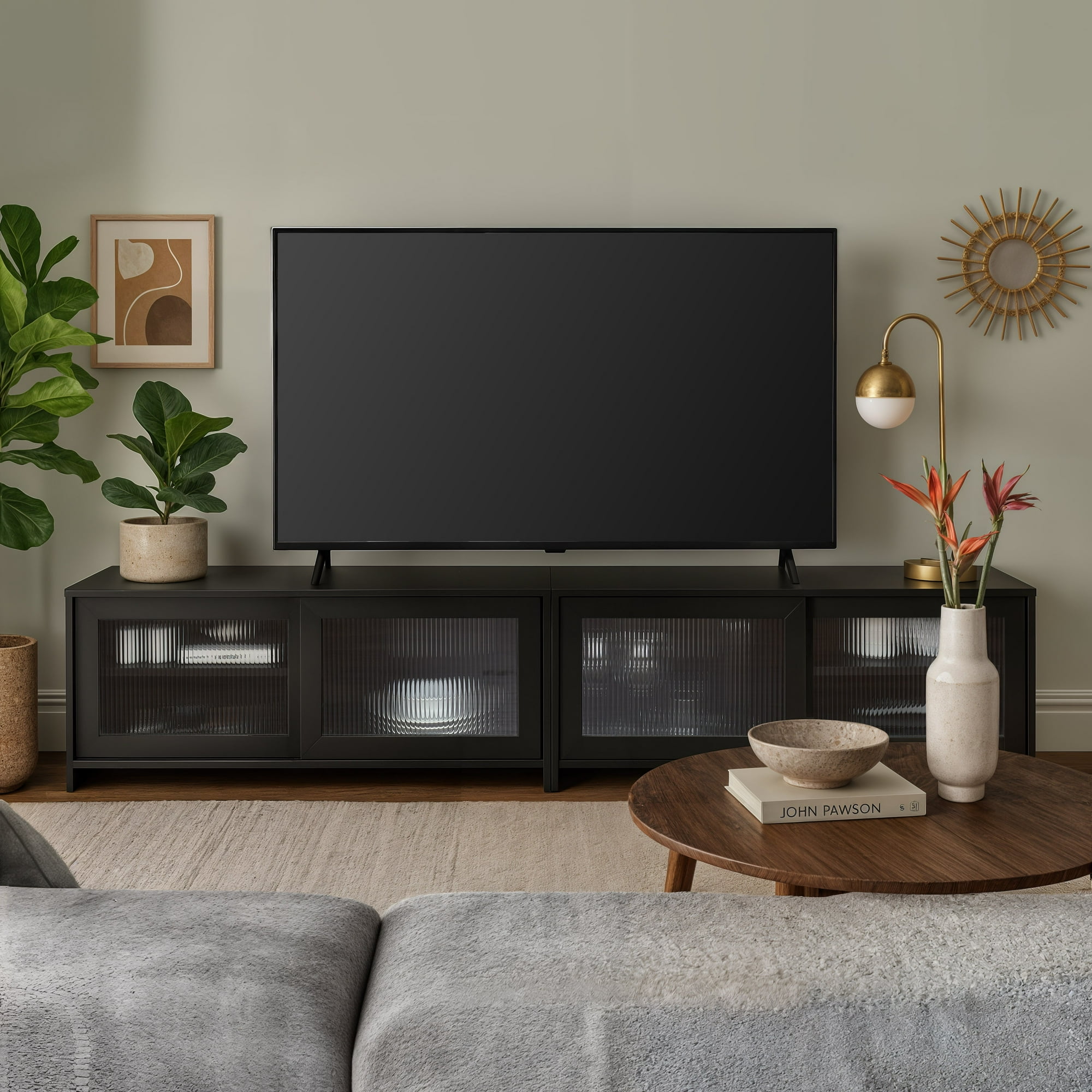 Click here for Corliving Ellis Modular Black Engineered Wood Doub... prices