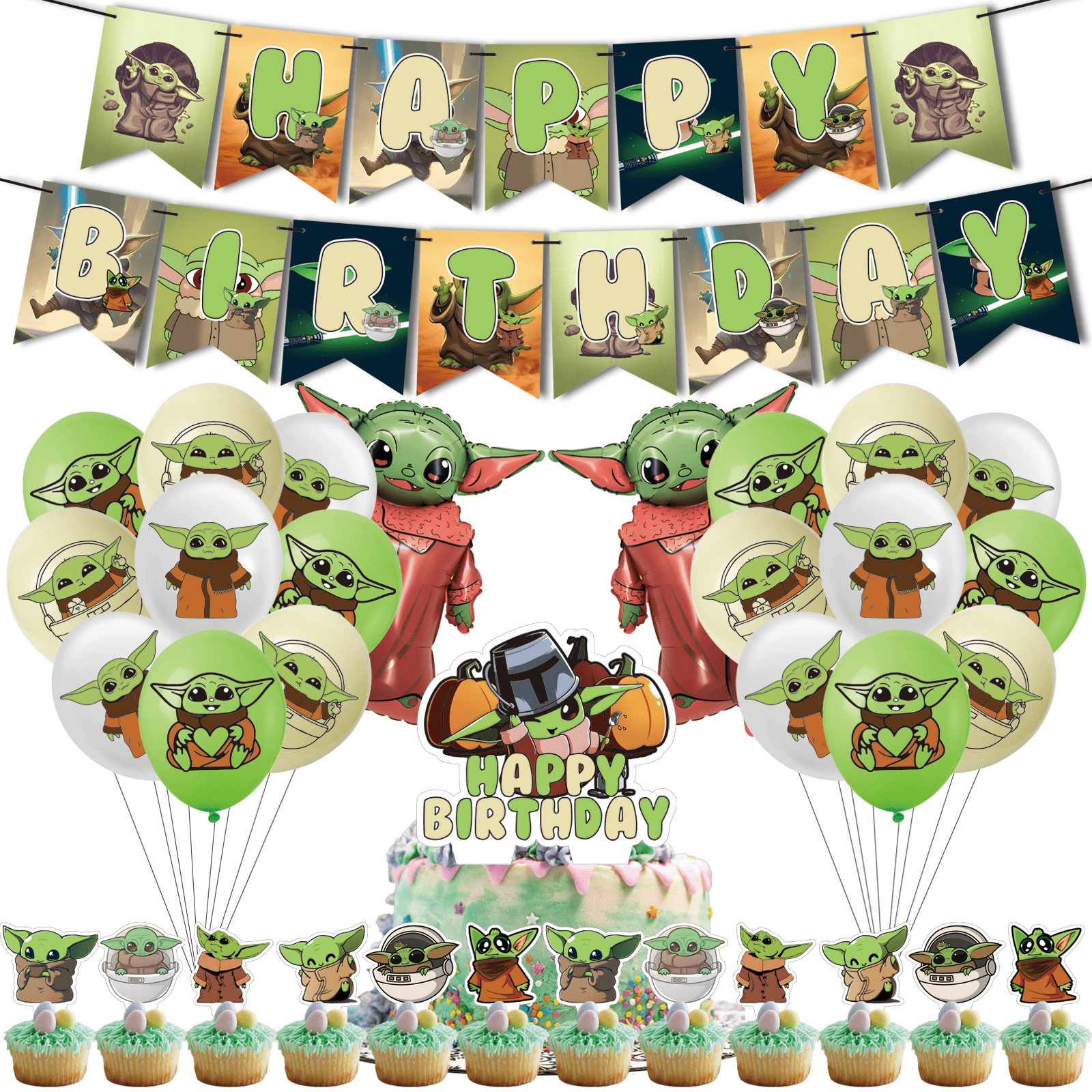 Click here for Lmhtrade 34 Pcs For Baby Yoda Cartoon Theme Birthd... prices