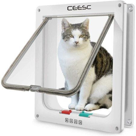 Large Cat Flap (External Size 28cm x 24.9cm), 4-Way Locking Cat Flap ...