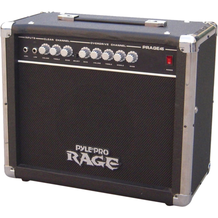 Pyle 45 Watt Rage-Series Electric Guitar Amplifier With Overdrive ...