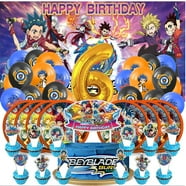 Zhouqianger Beyblade Party Supplies, Balloons, Plates, Cake Topper, 5x2 ...