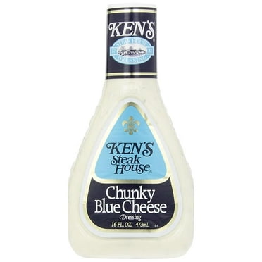 Ken's Steak House Lite Chunky Blue Cheese Dressing, 16 oz Bottle, Pack ...