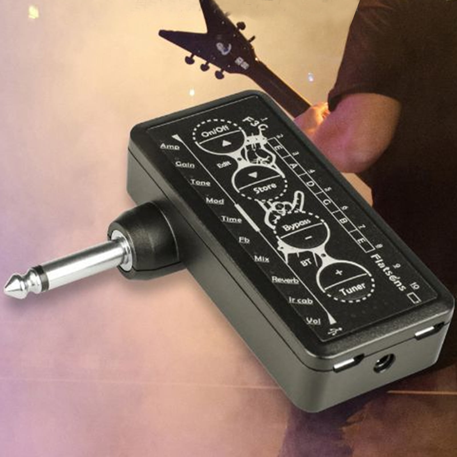 OTVIAP Multi‑Effects Headphone Guitar Amplifer,Plug‑In USB Chargable ...