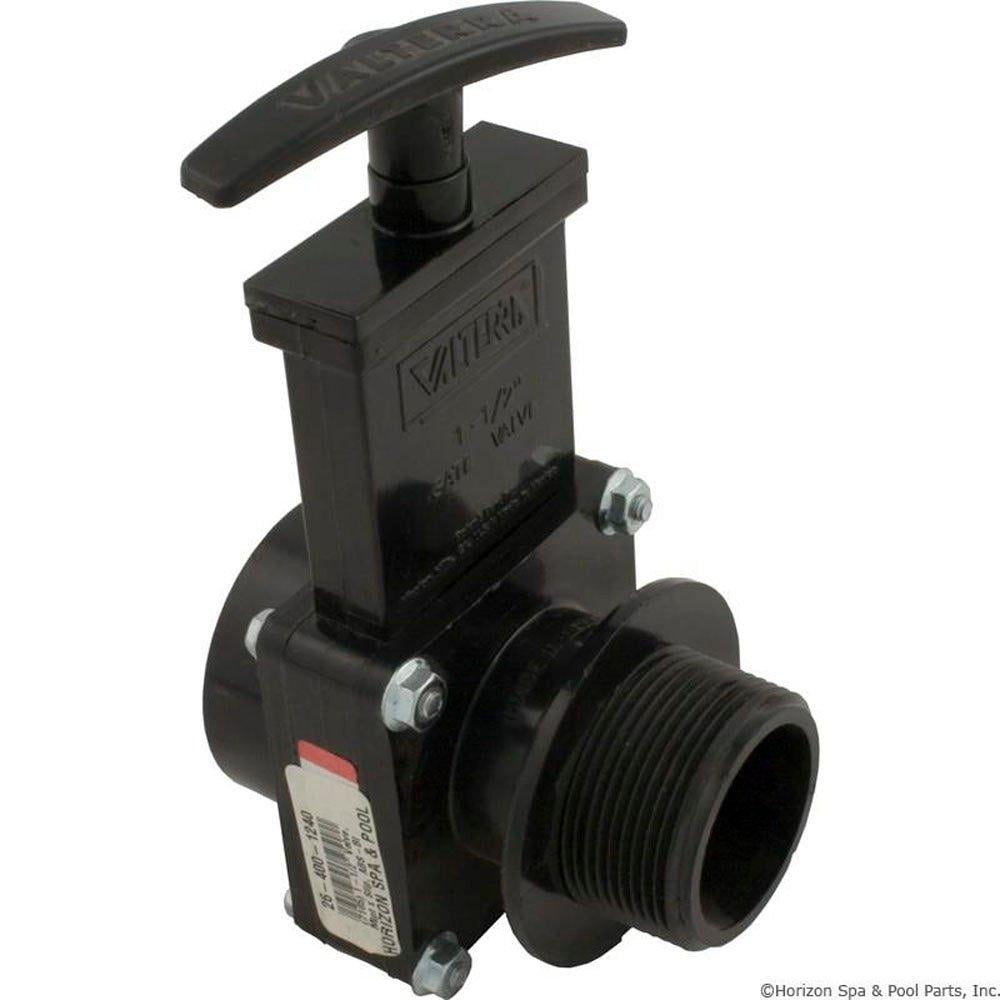 Valterra Gate Valve, 3 pc, Valterra, 1-1/2"s x 1-1/2"mpt, 45psi,Black ...