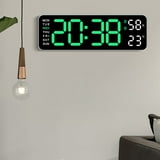 BYNNIX Large LED Digital Wall Table Clock with Temperature Display ...