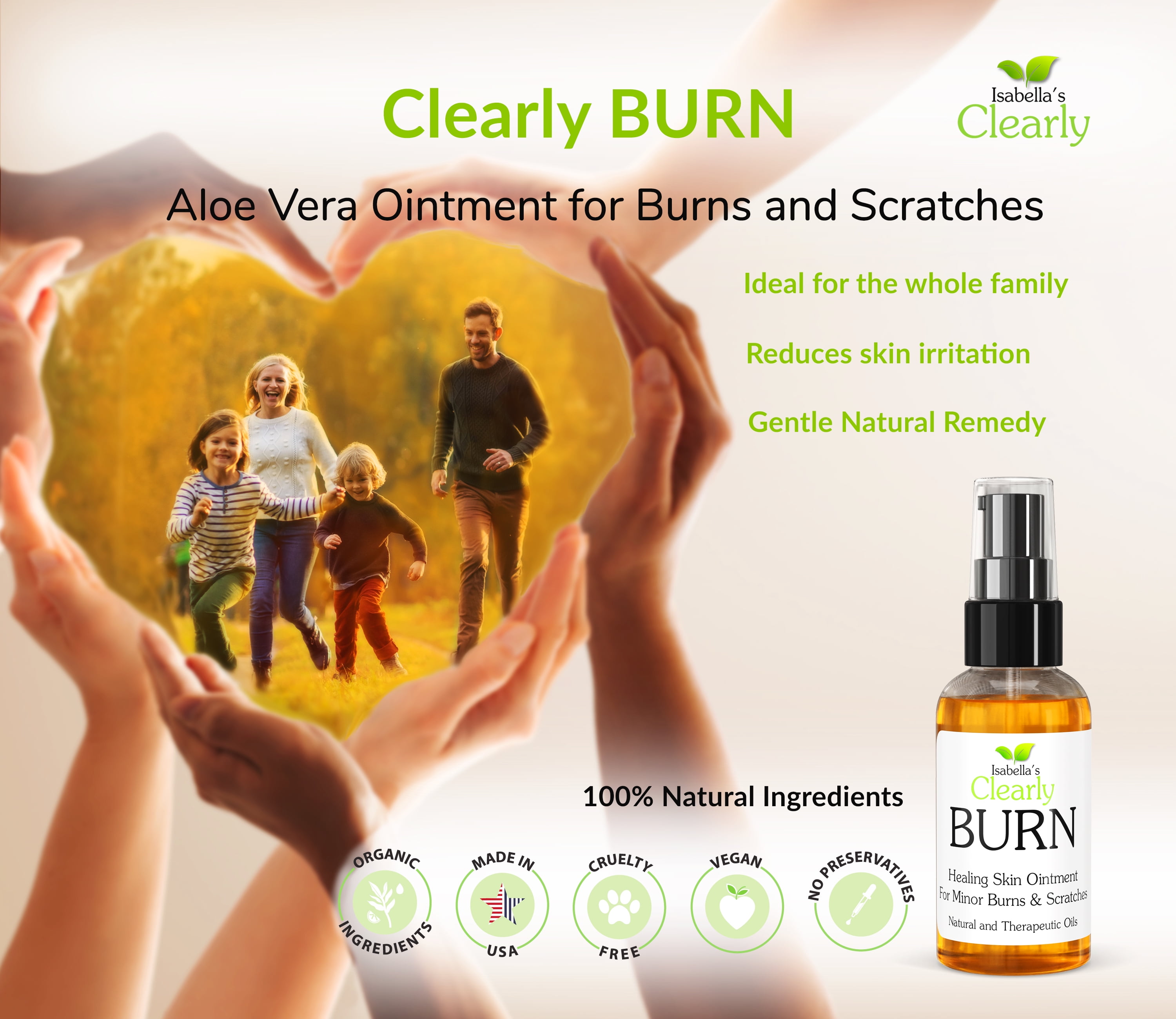 Clearly BURN Soothing Ointment for Minor Skin Burns, Scratches, Scalds ...
