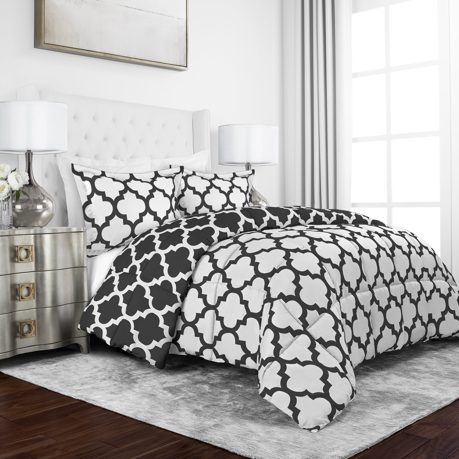 Noble Linen's Reversible Goose Down Alternative Comforter with ...