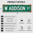 Decorative Tin Signs 16*4 Inches "W Addison St" Great for Bedroom ...