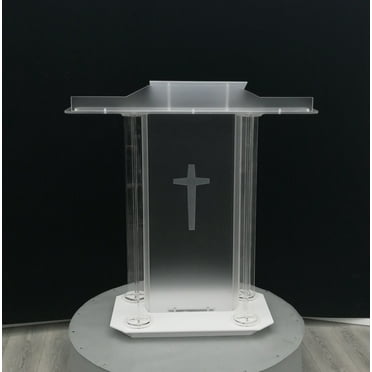 EQCOTWEA Church Podium Clear Transparent Lectern Acrylic Plexiglass ...