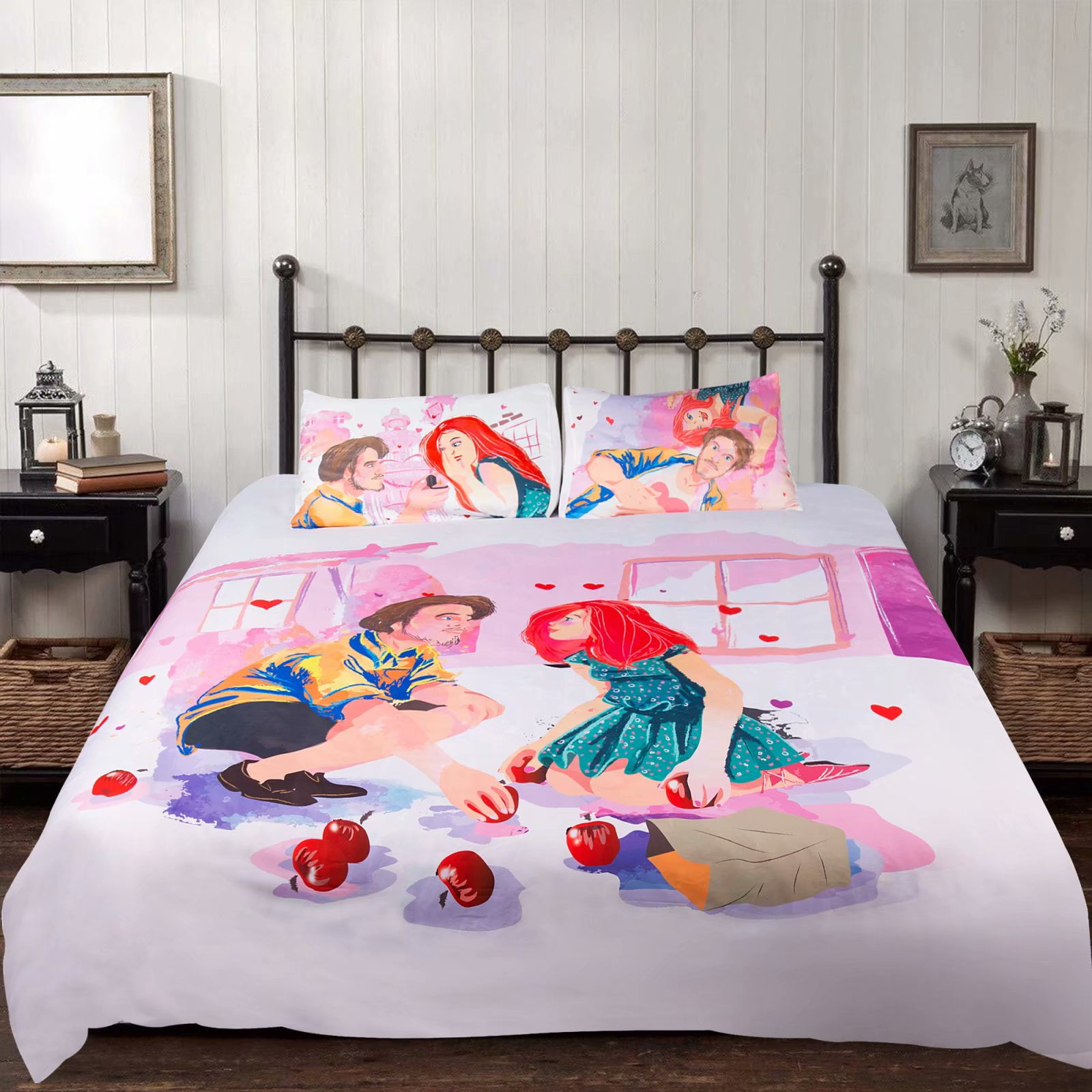HGmart Couples Bedding Duvet Cover Set Fateful Encounter Theme 3 Pieces ...
